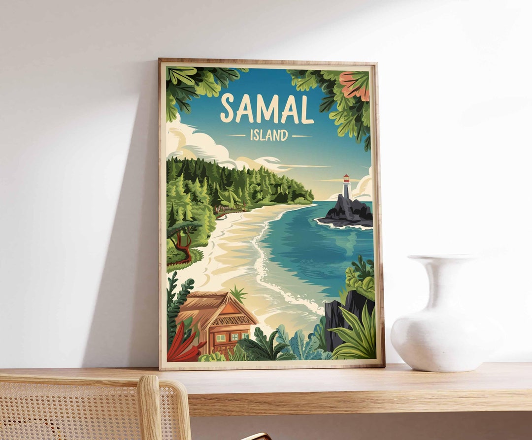 Samal Island Print, Southeast Asia Poster, Philippines Travel Poster ...