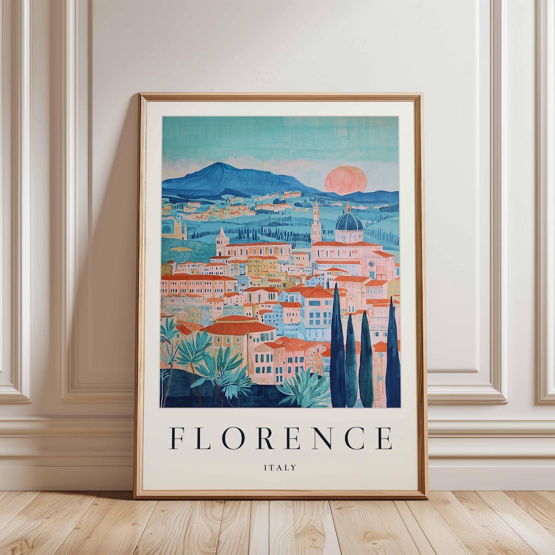 Florence Italy Travel Poster: Renaissance Cityscape Art Print - Etsy
