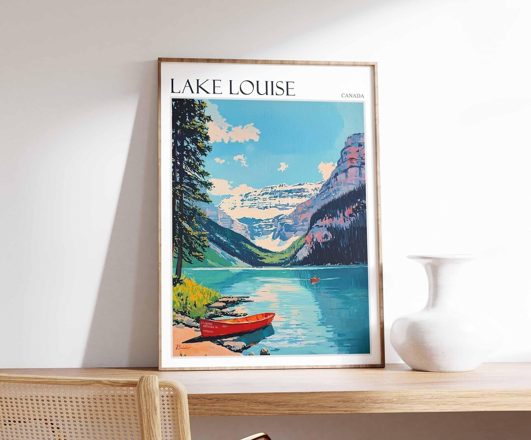 Lake Louise Poster, Lake Louise Art, Canadian Travel Print, Canada ...