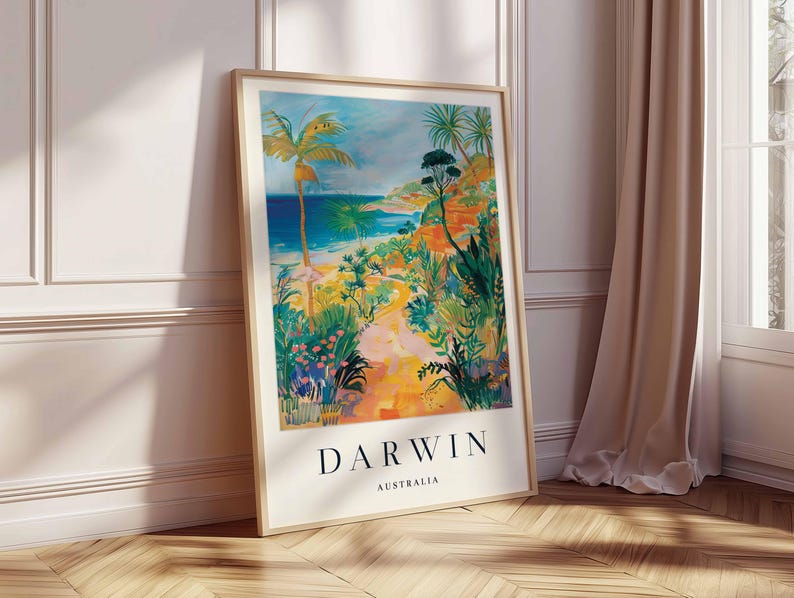 Darwin Australia Travel Poster: Tropical Northern Territory Wall Art ...