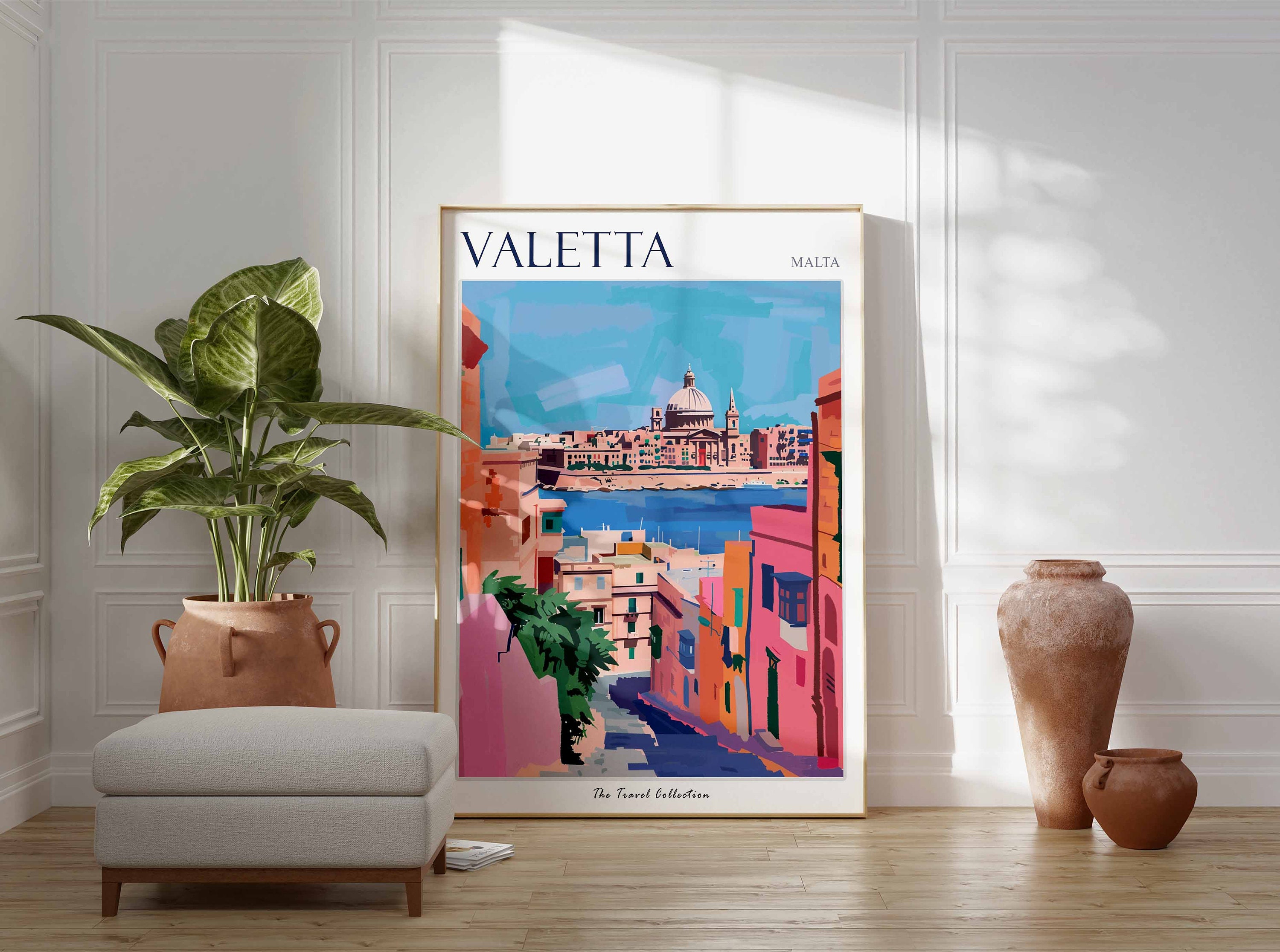 Valletta Malta Travel Poster: Mediterranean City Wall Art - Etsy