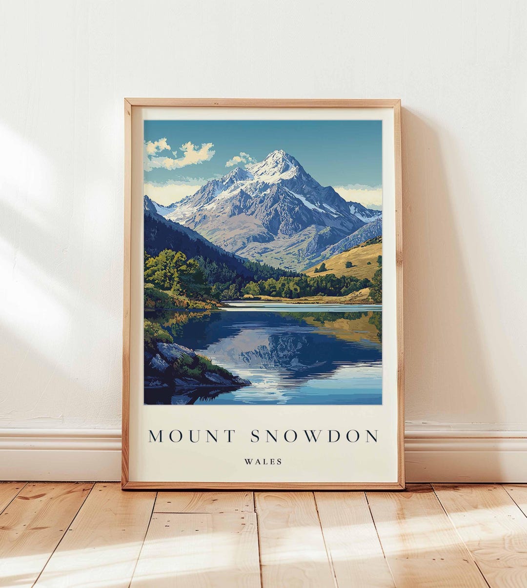 Mount Snowdon Print: Wales Travel Poster, Eryri National Park Wall Art ...