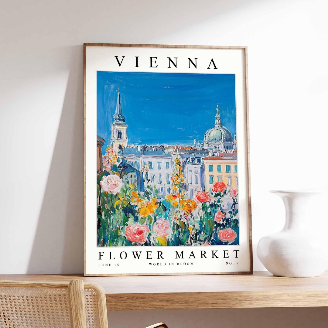 Vienna Flower Market Poster, Vienna Print, Austrian Floral Wall Art ...