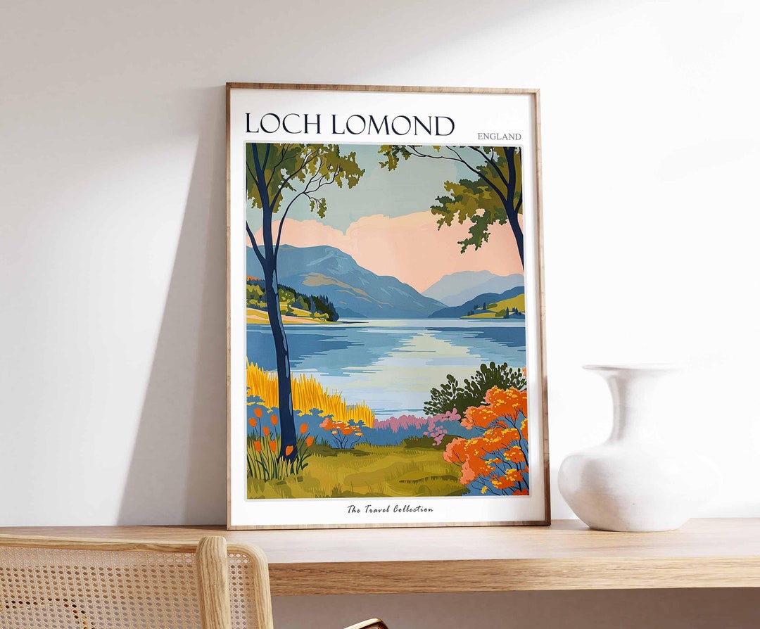 Loch Lomond Poster, Mountain Poster, England Poster, Scottish Highlands ...