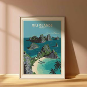 Gili Islands Print, Southeast Asia Poster, Indonesia Travel Poster ...