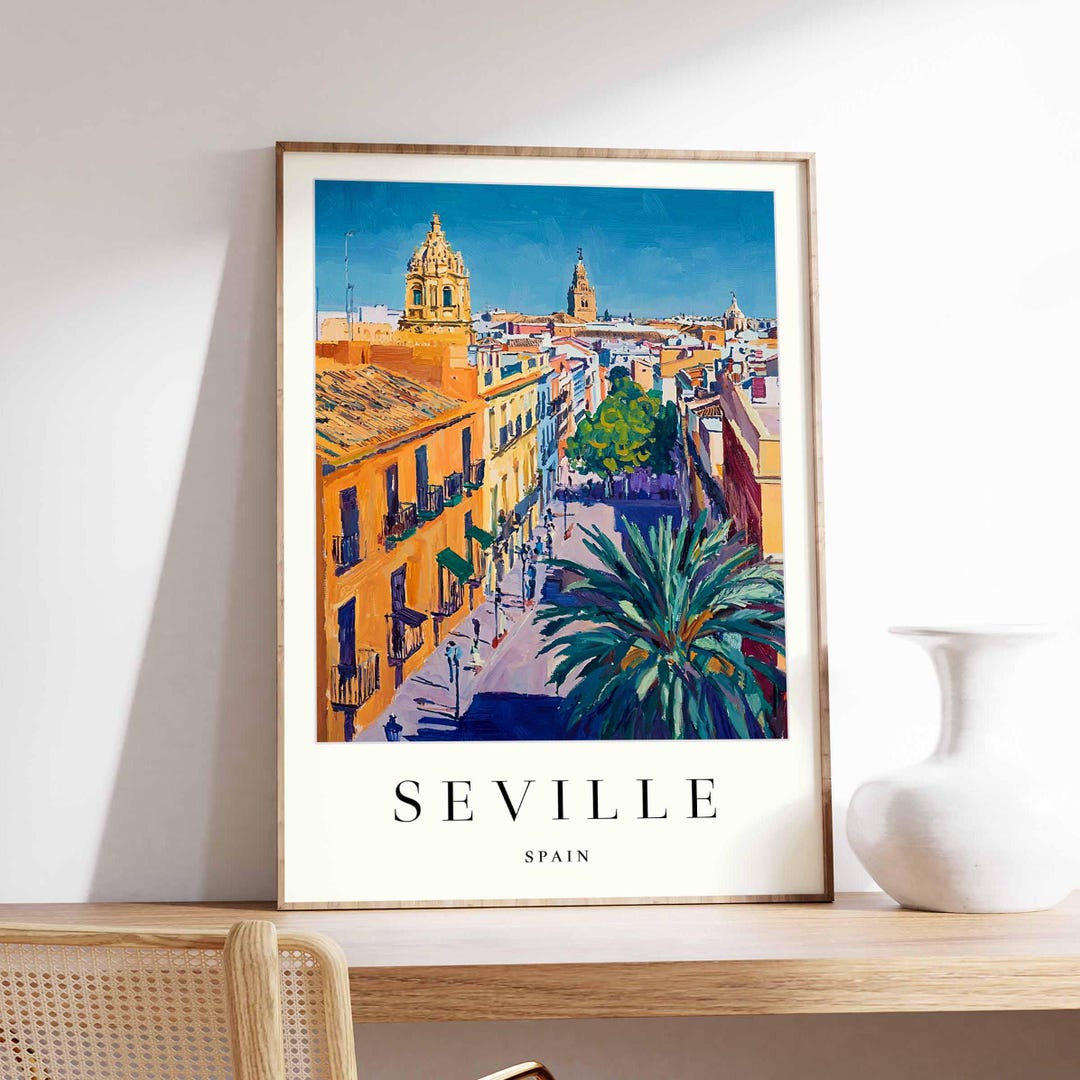Seville Poster, Spain Travel Print, Seville Cathedral Print, Andalusian ...