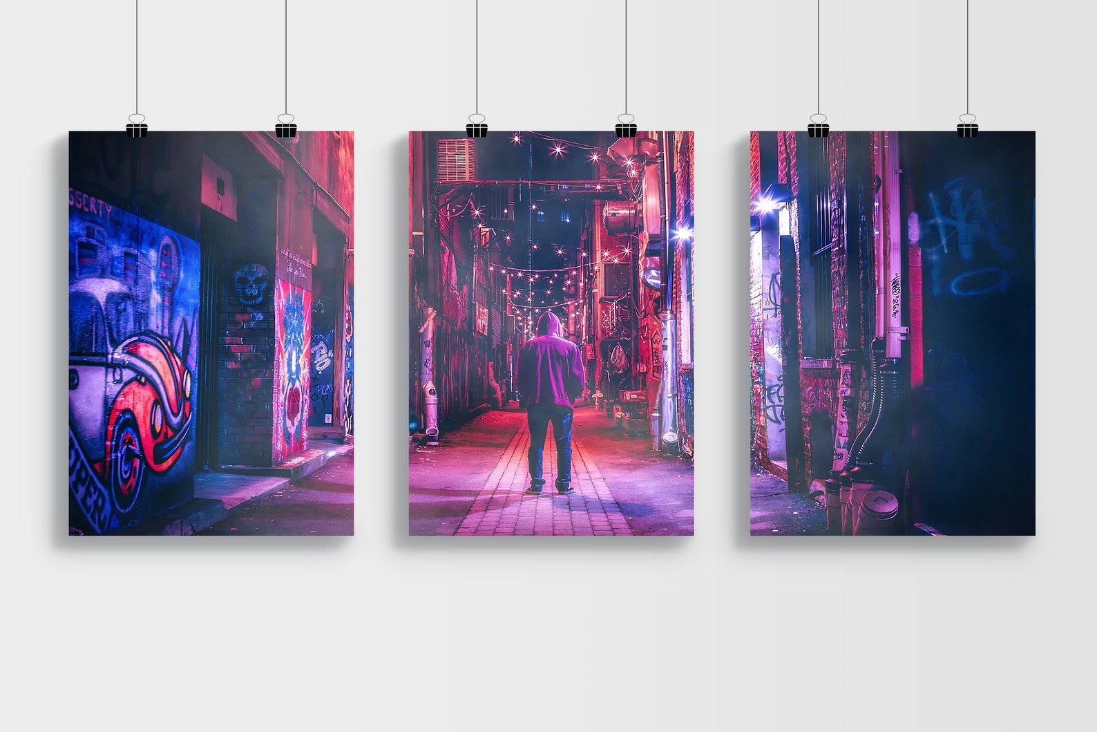 Tokyo Japan Cyberpunk Set of 3 Posters Neon Photographic Wall | Etsy