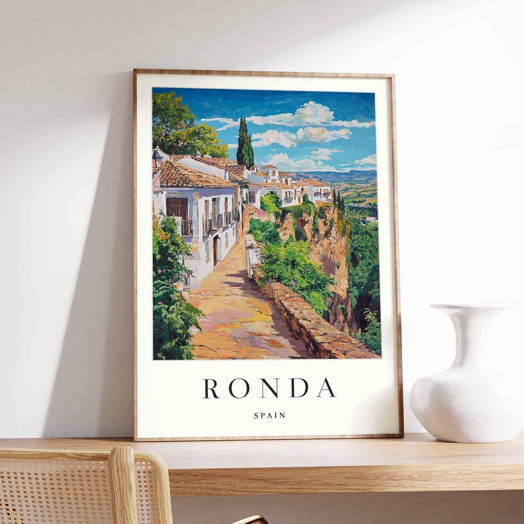 Ronda Spain Poster: Andalusian Travel Print, Puente Nuevo Bridge - Etsy ...