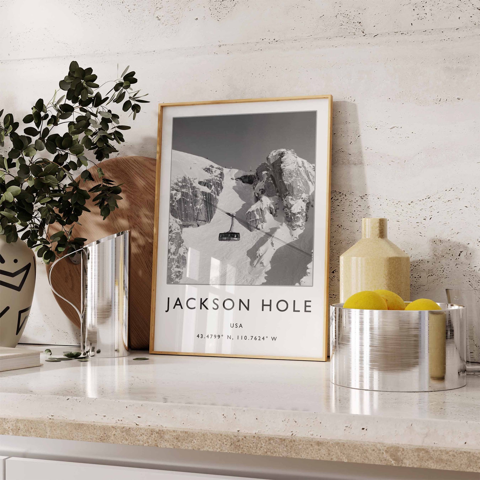 Jackson Hole Ski Resort Poster: Black and White Photography - Etsy
