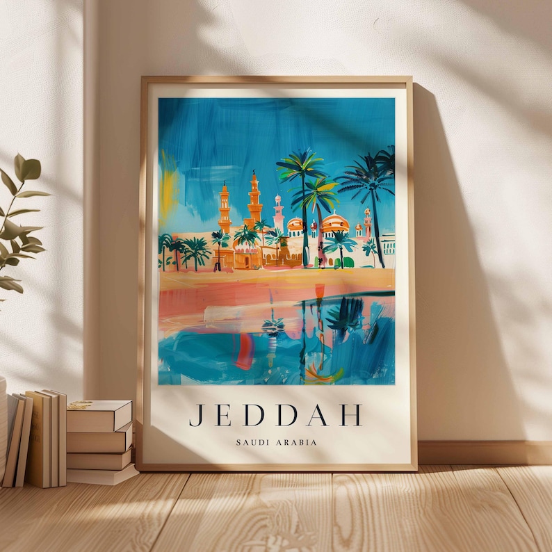 Jeddah Saudi Arabia Travel Poster: Red Sea Islamic Art Print - Etsy