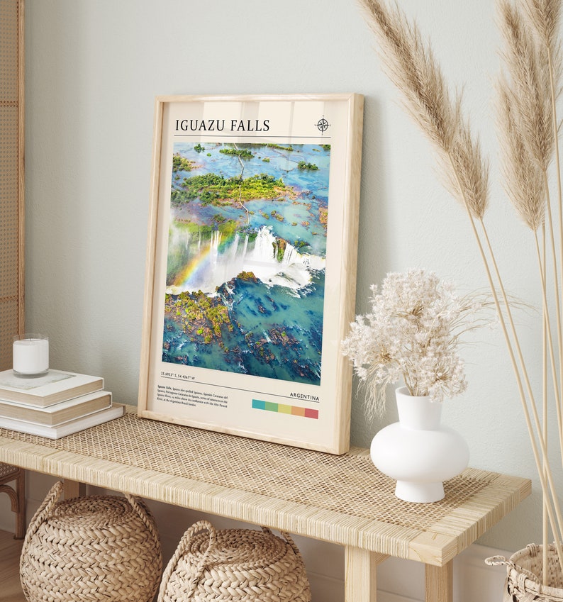Iguazu Falls Argentina Travel Poster: Vivid Waterfall Art Print - Etsy