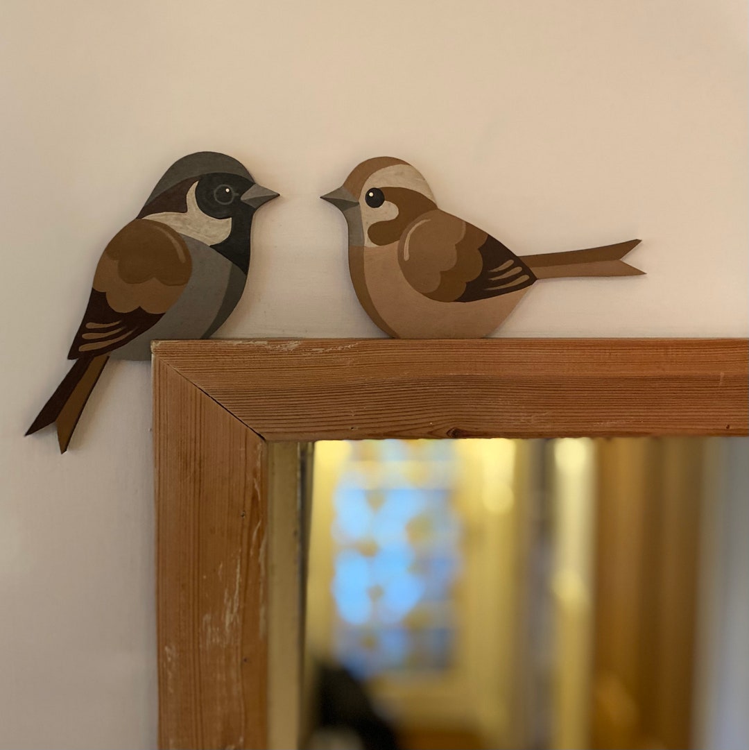 Hand Painted House Sparrow Couple to Sit on a Door Frame - Etsy