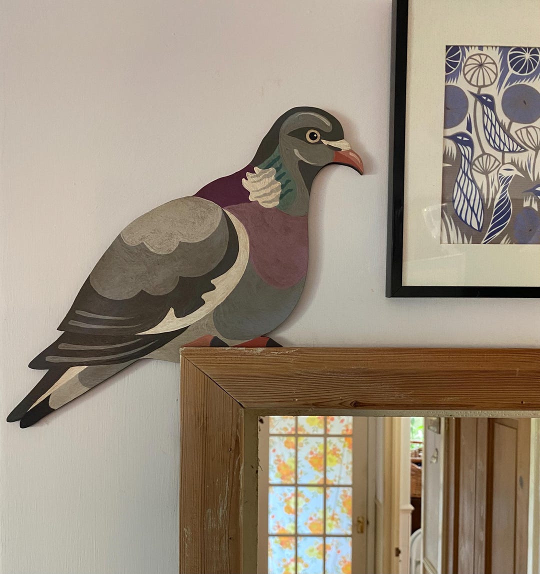 Hand Painted Wood Pigeon to Sit on a Door Frame Corner. - Etsy UK