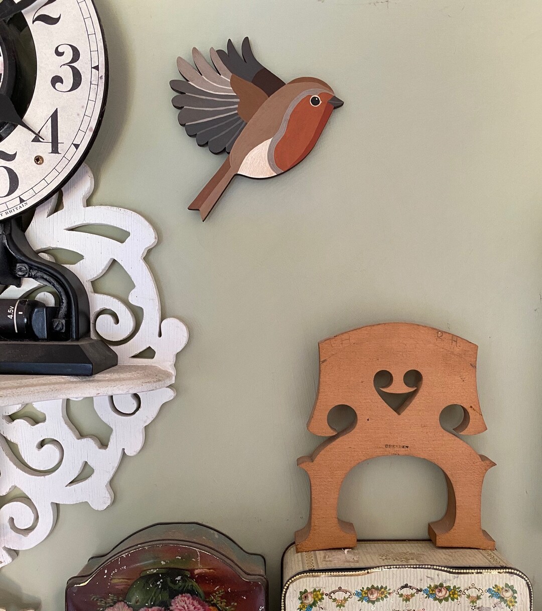 Hand Painted Flying Robin Wall Decoration - Etsy
