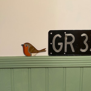 Hand Painted Robin for Sitting on a Door Frame, Picture Rail, or ...