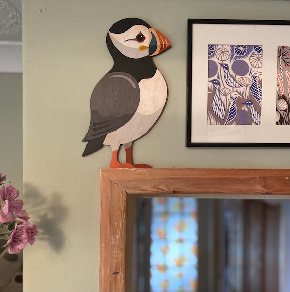 Hand Painted Puffin for Standing on a Door Frame Picture Rail - Etsy UK
