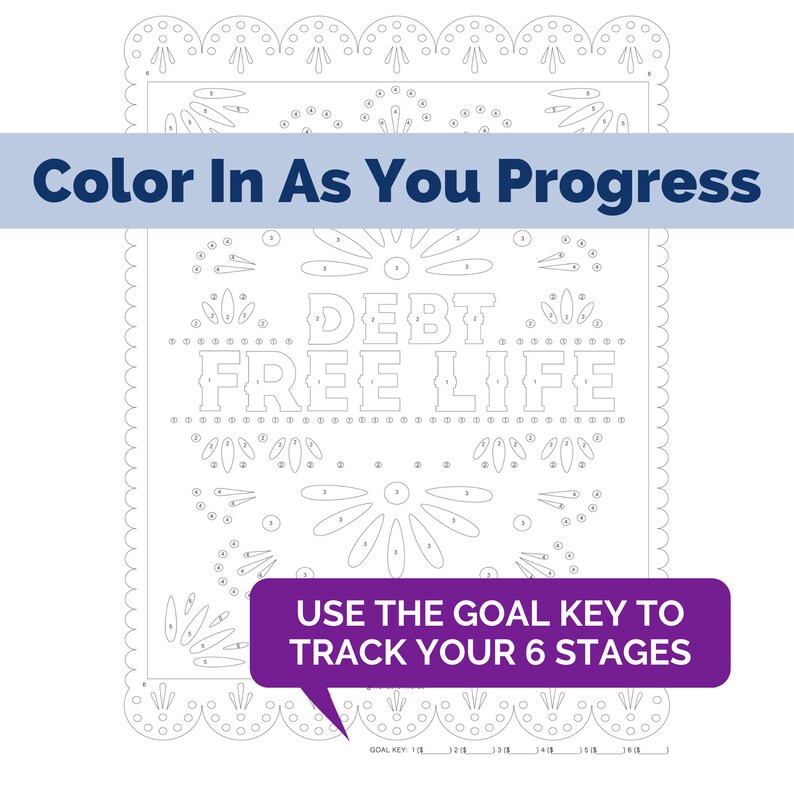 Debt Repayment Tracker Color-in, Printable, Debt Repayment, Saving ...