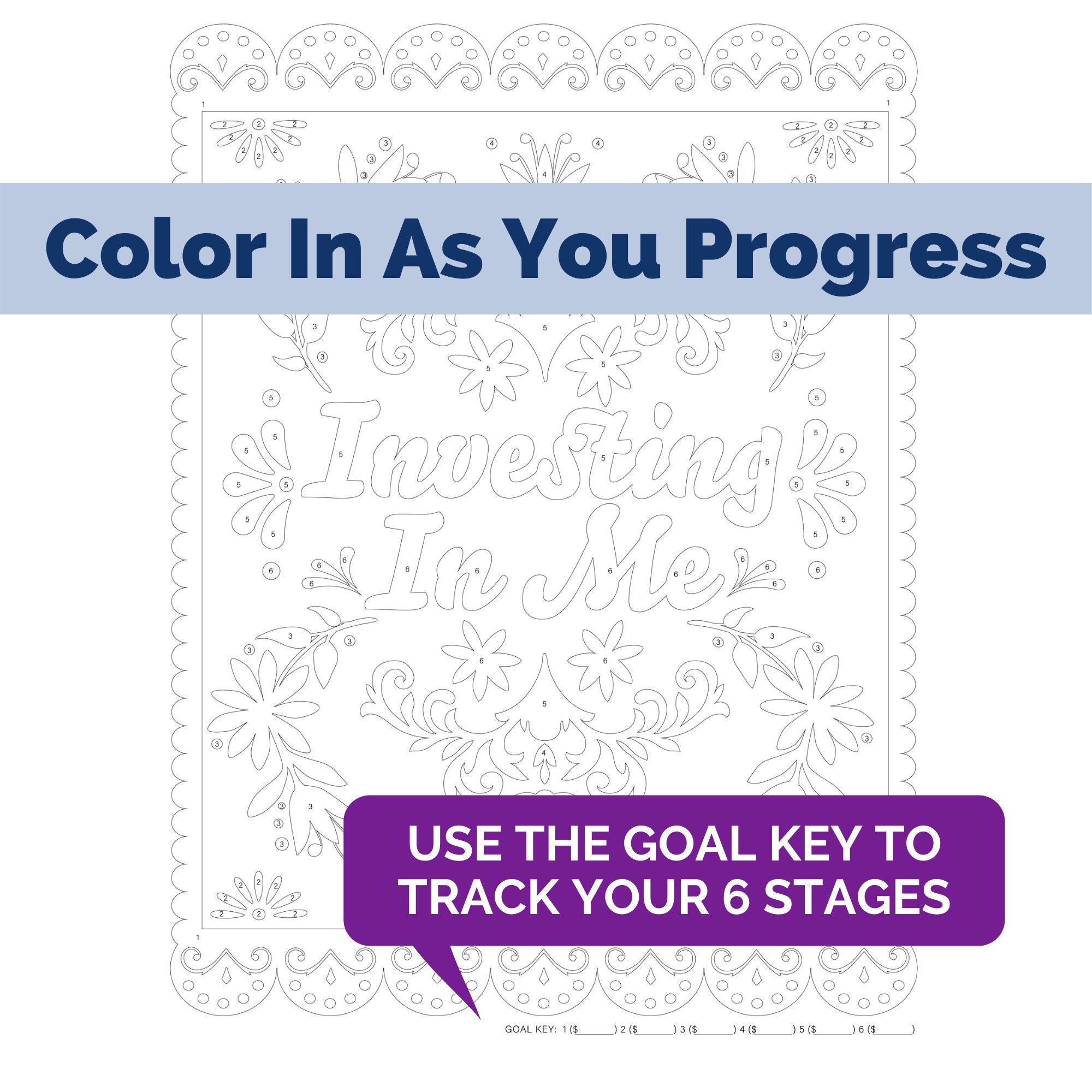 Investment Tracker | Color-in, Printable, Investing Planner, Savings ...