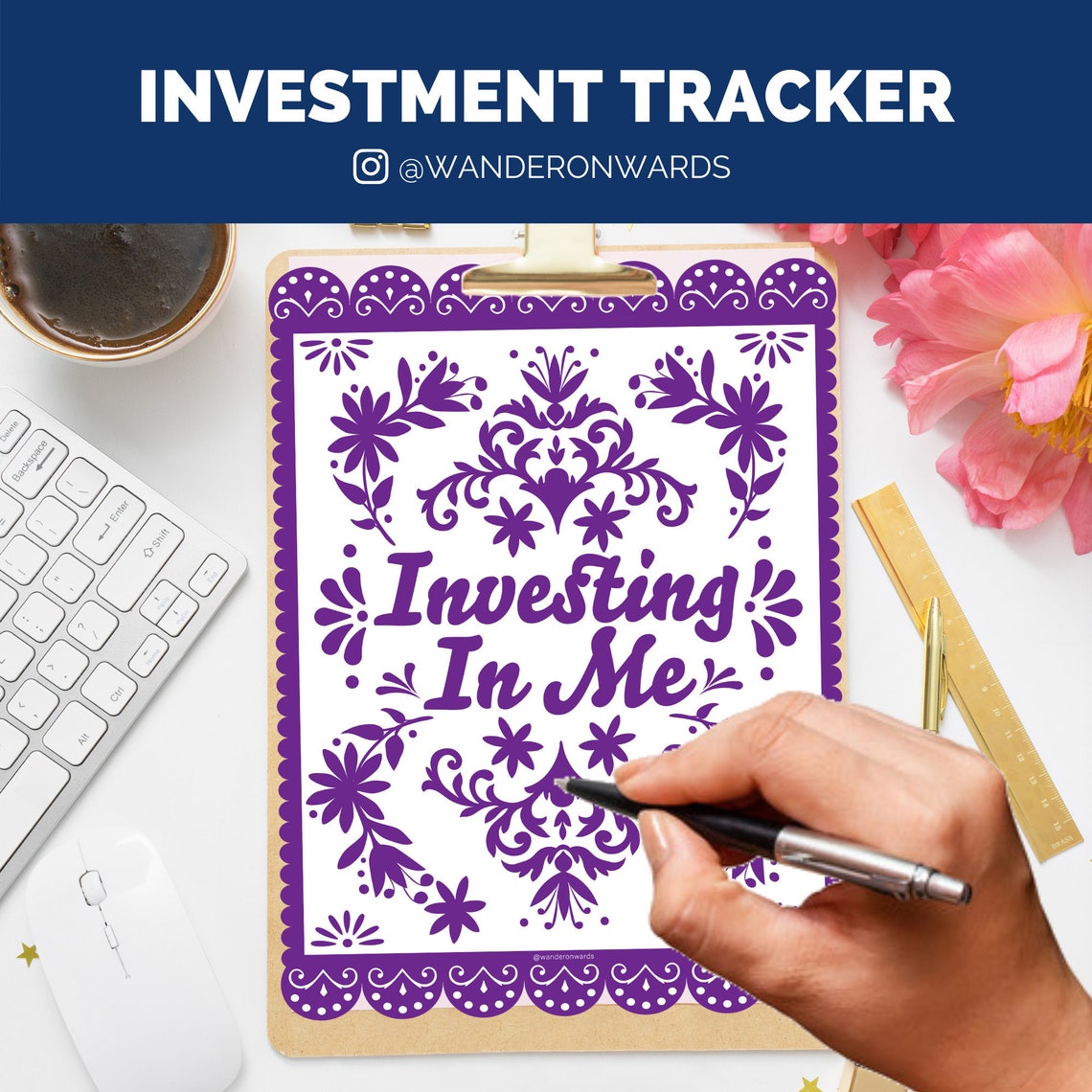 Investment Tracker | Color-in, Printable, Investing Planner, Savings ...