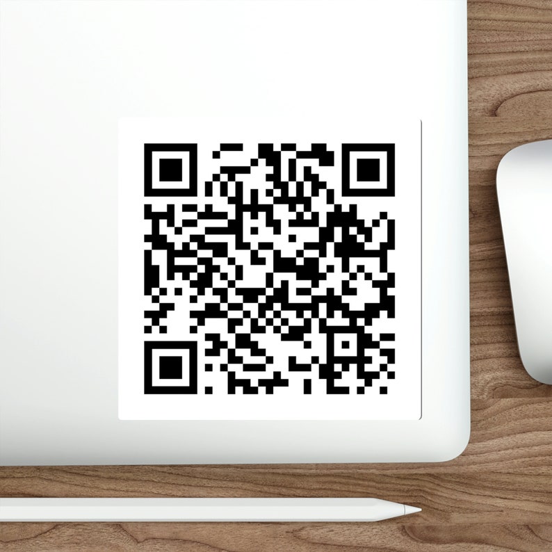 Rickroll QR Code Prank Sticker - Etsy