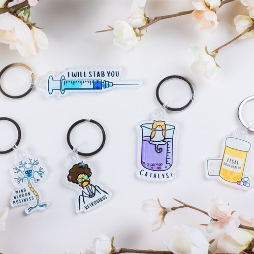 STEM Mini Keychains Science Chemistry Nursing Medicine - Etsy