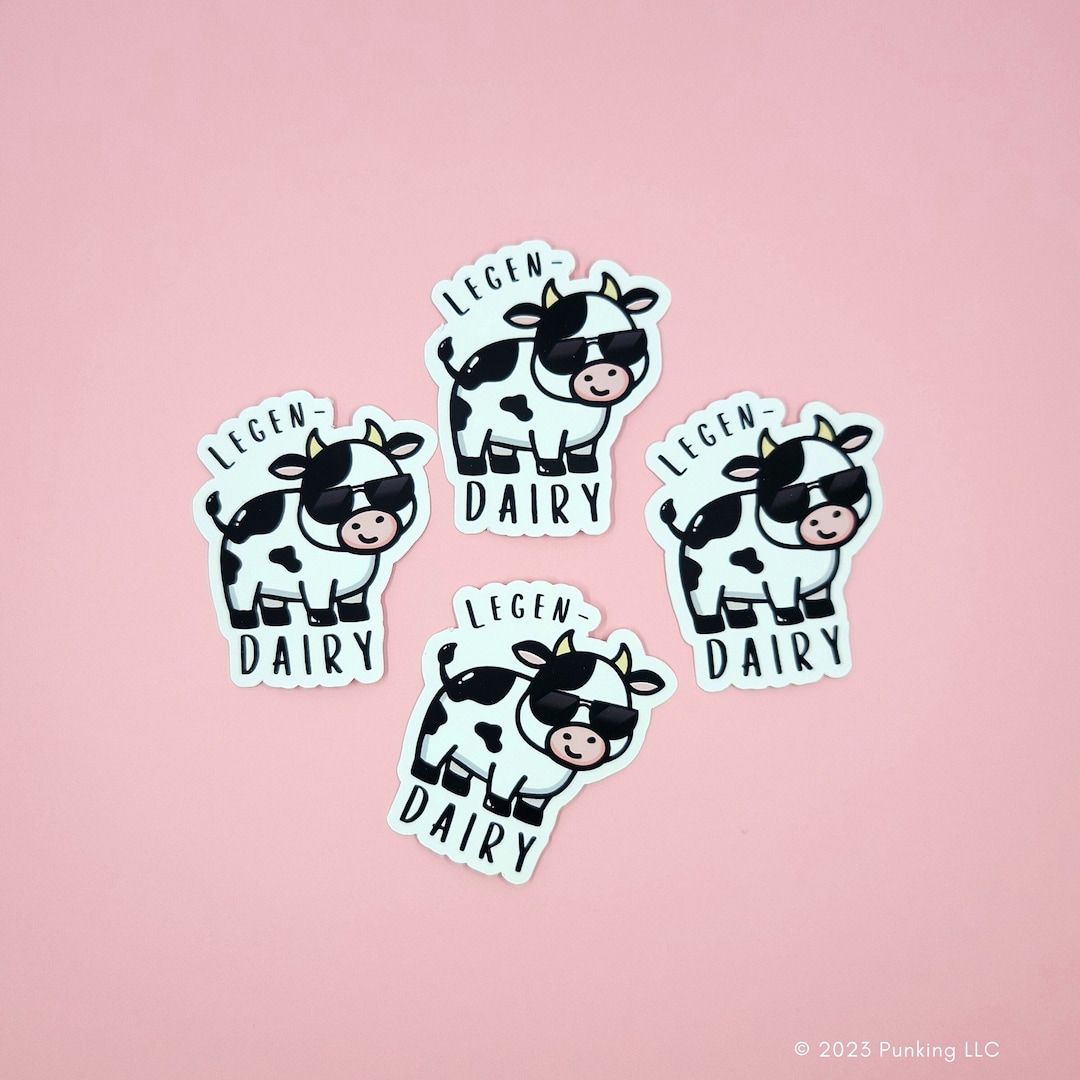 Legen-dairy Pun | Sticker or Magnet | Cute Pun, Cow Pun, Funny | Water ...
