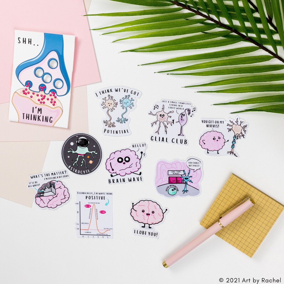 Neuroscience Pun Stickers Science Neurobiology Psychology - Etsy