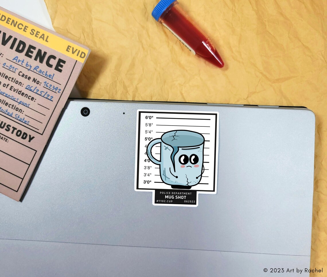 Mug Shot | Sticker or Magnet | Criminology, Forensics | Laptops, Water ...