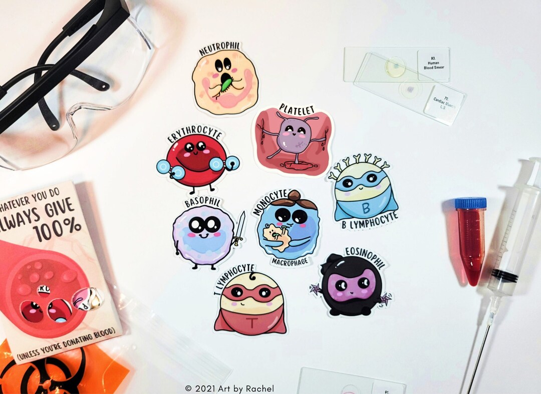 Blood Cells Stickers or Magnets Science Hematology - Etsy