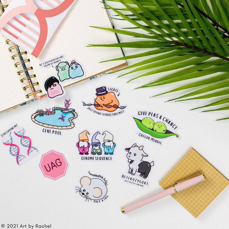Genetics Pun Stickers Science Biology Genetics Pre-med - Etsy