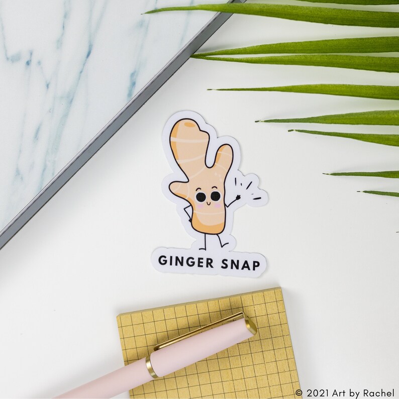 Ginger Snap Pun Sticker or Magnet Food Pun Cute | Etsy