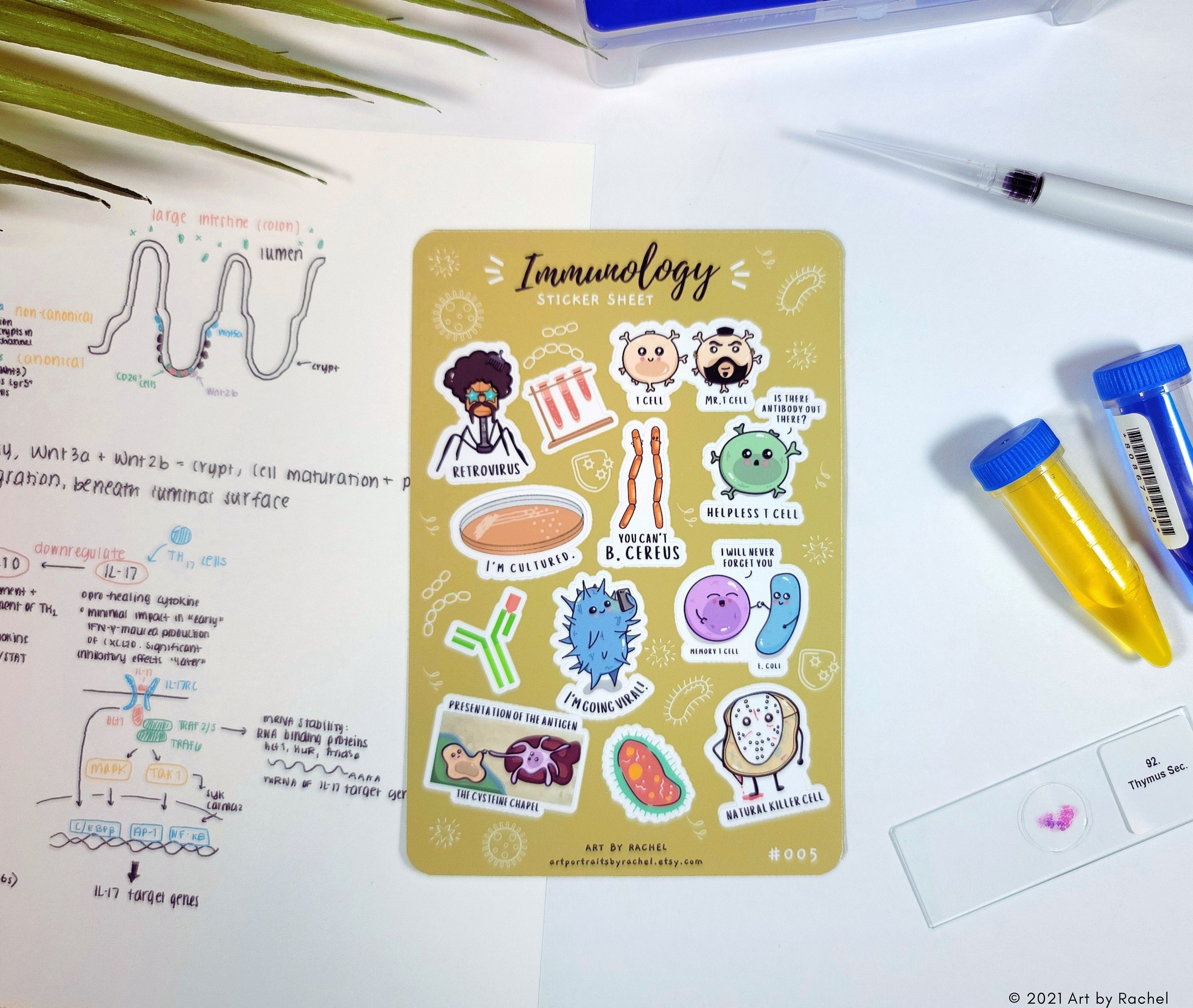 Immunology Sticker Sheet Science Microbiology Biology - Etsy