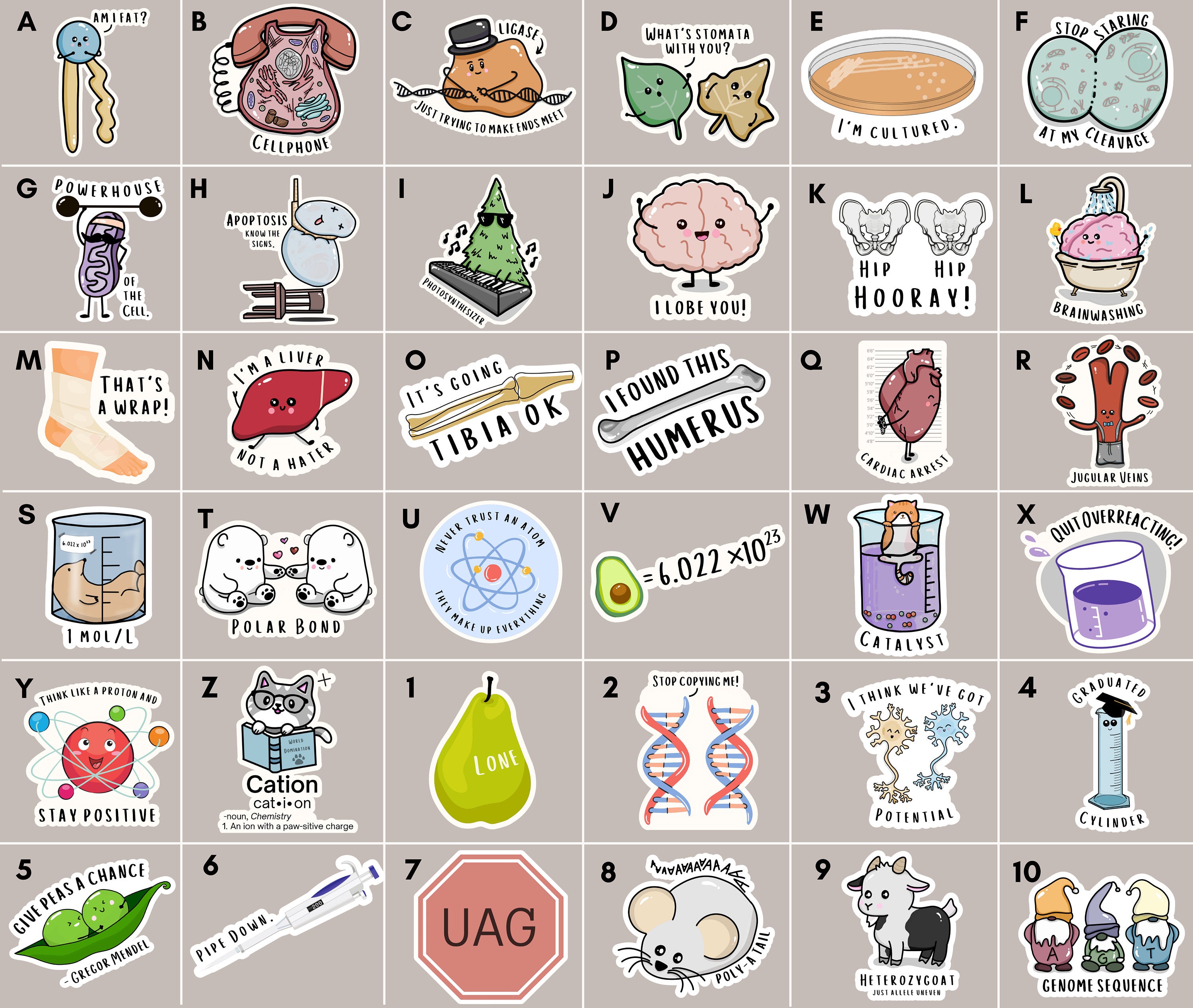 Make Your Own: STEM Sticker Pack Science Medical - Etsy