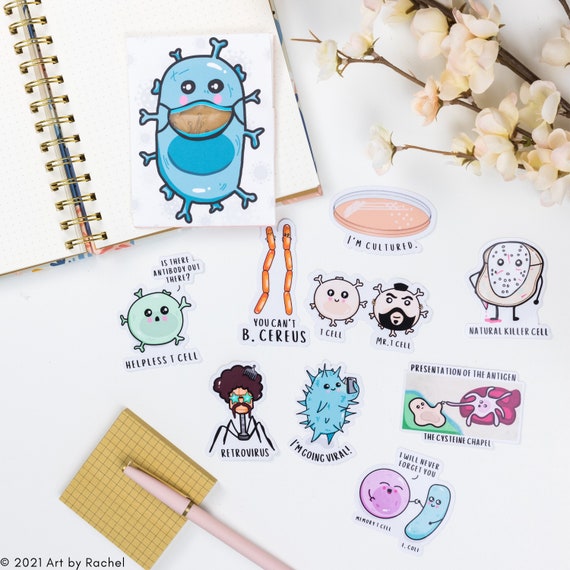 Immunology Pun Stickers Science Immunology Microbiology | Etsy