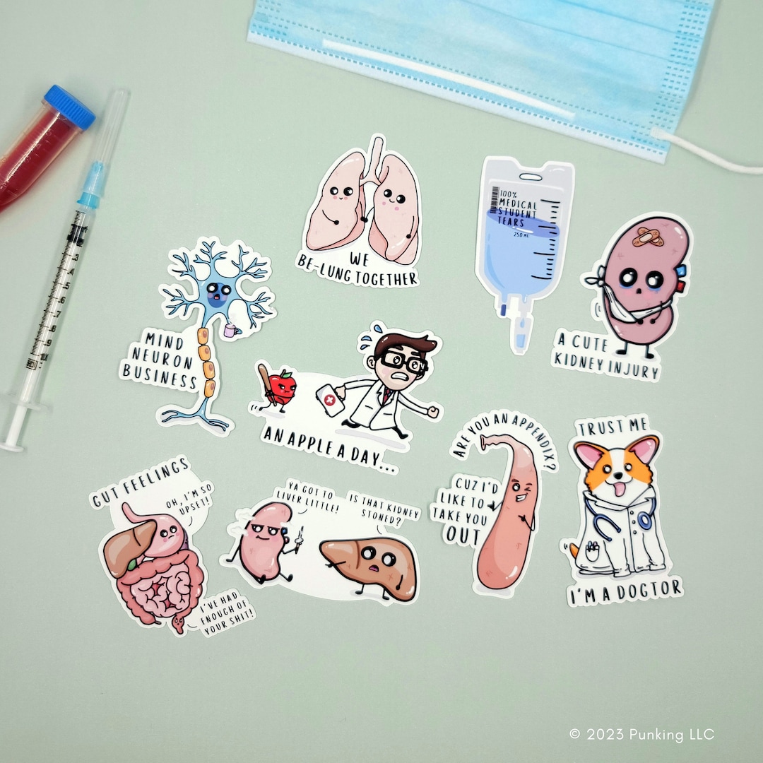 Medical Pun Stickers | Science, Medicine, Pre-med, Anatomy | Water ...