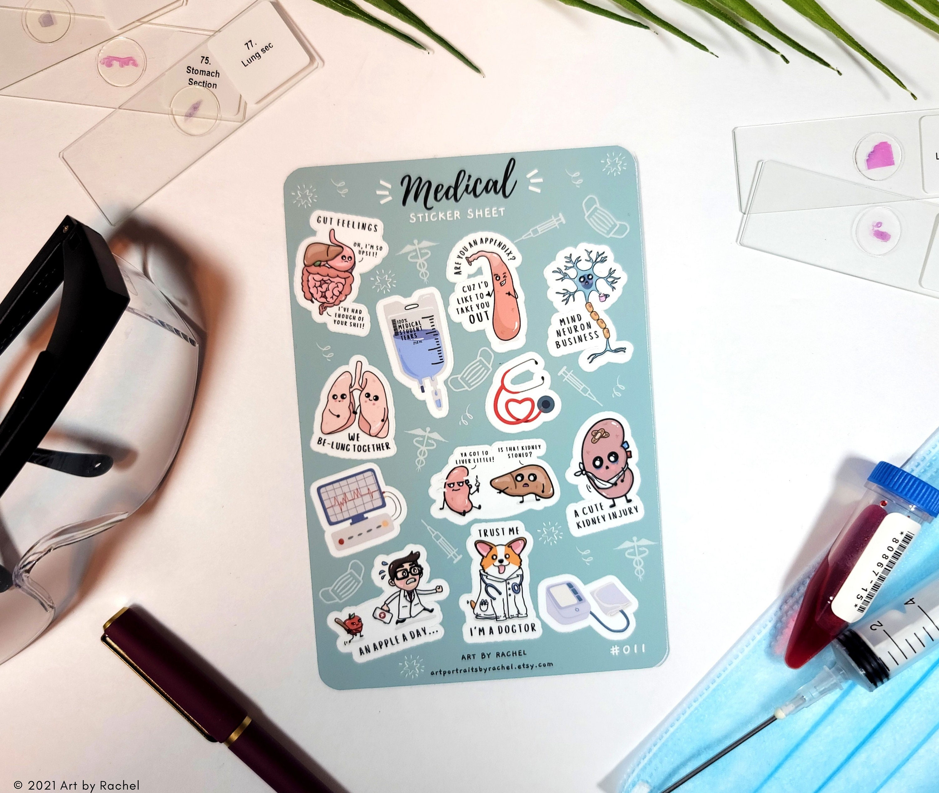 Medical Sticker Sheet Medicine Pre-med Anatomy Bullet - Etsy