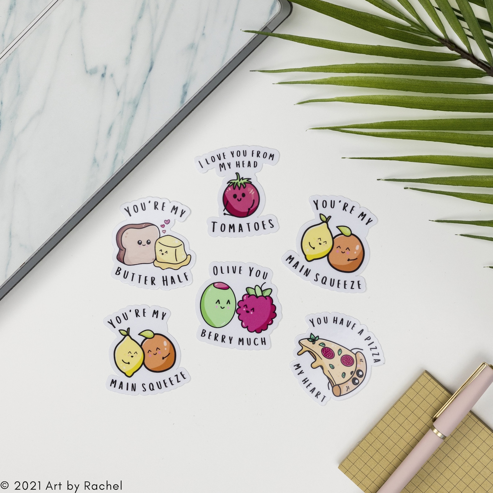 Food Puns Pack | Stickers or Magnets | Love, Best Friends, Adorable ...
