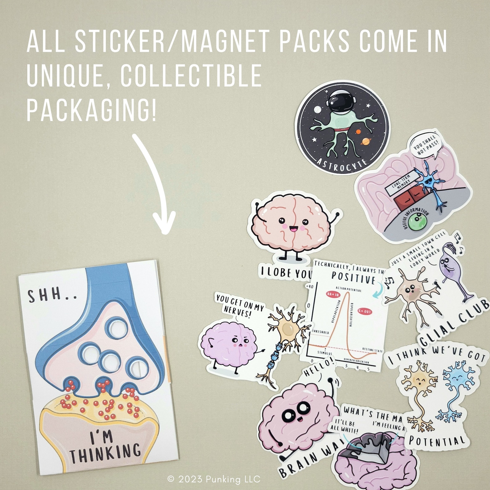 Neuroscience Pun Stickers Science, Neurobiology, Psychology, Pre-med ...