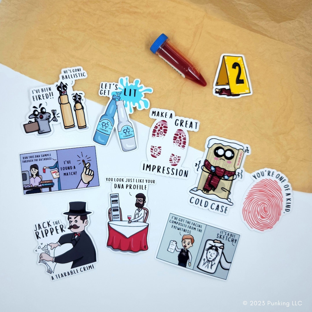 Forensics Pun Stickers | Criminology, Crime Scene Investigator | Water ...