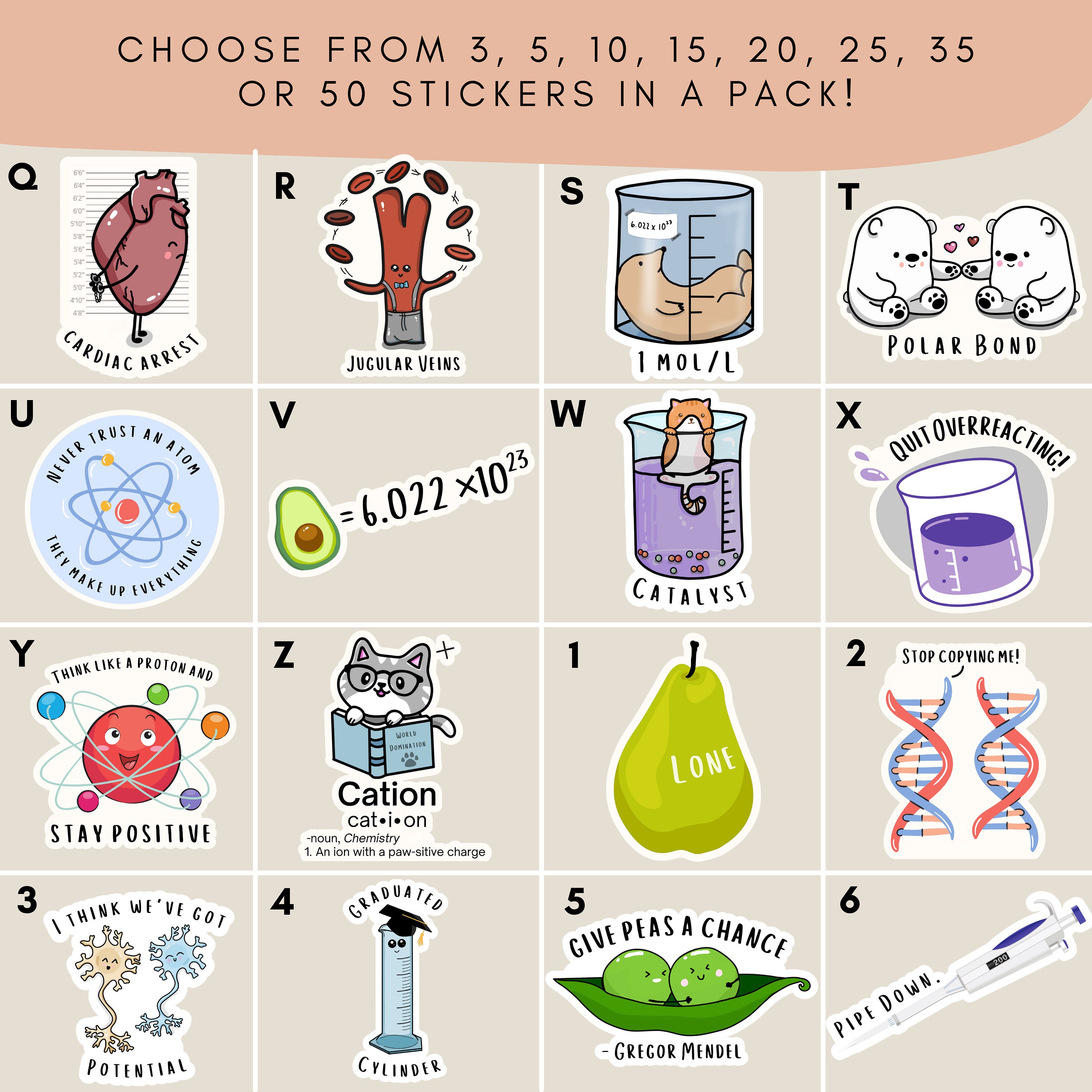 Make Your Own: STEM Sticker Pack Science Biology | Etsy