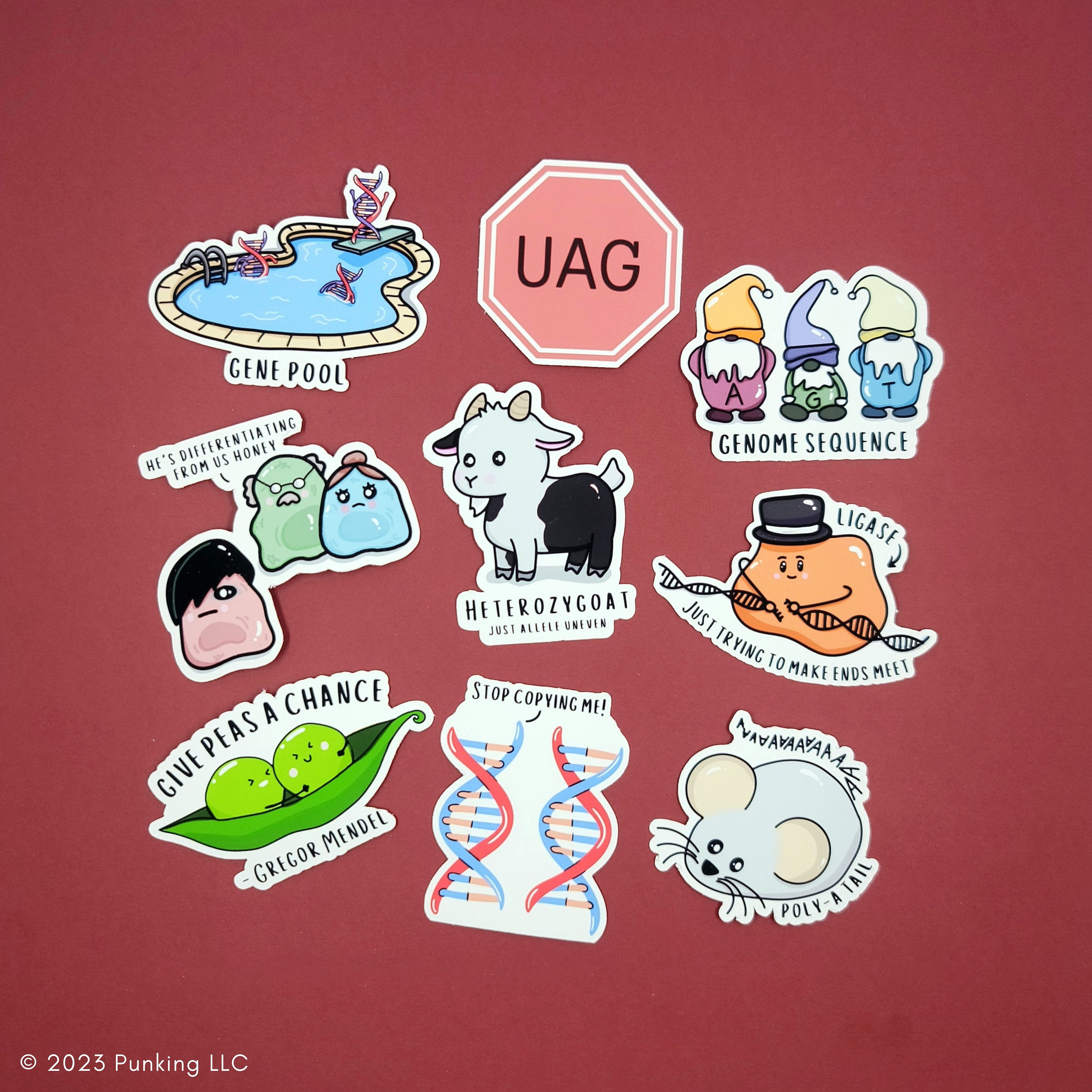 Genetics Pun Stickers Science Biology Genetics Pre-med - Etsy