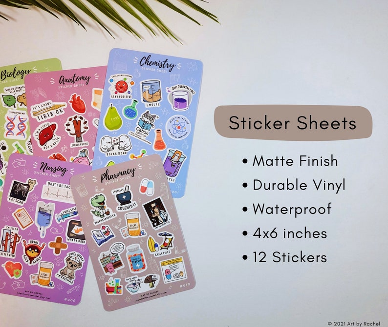 Biology Sticker Sheet Science Genetics Pre-med Bullet - Etsy