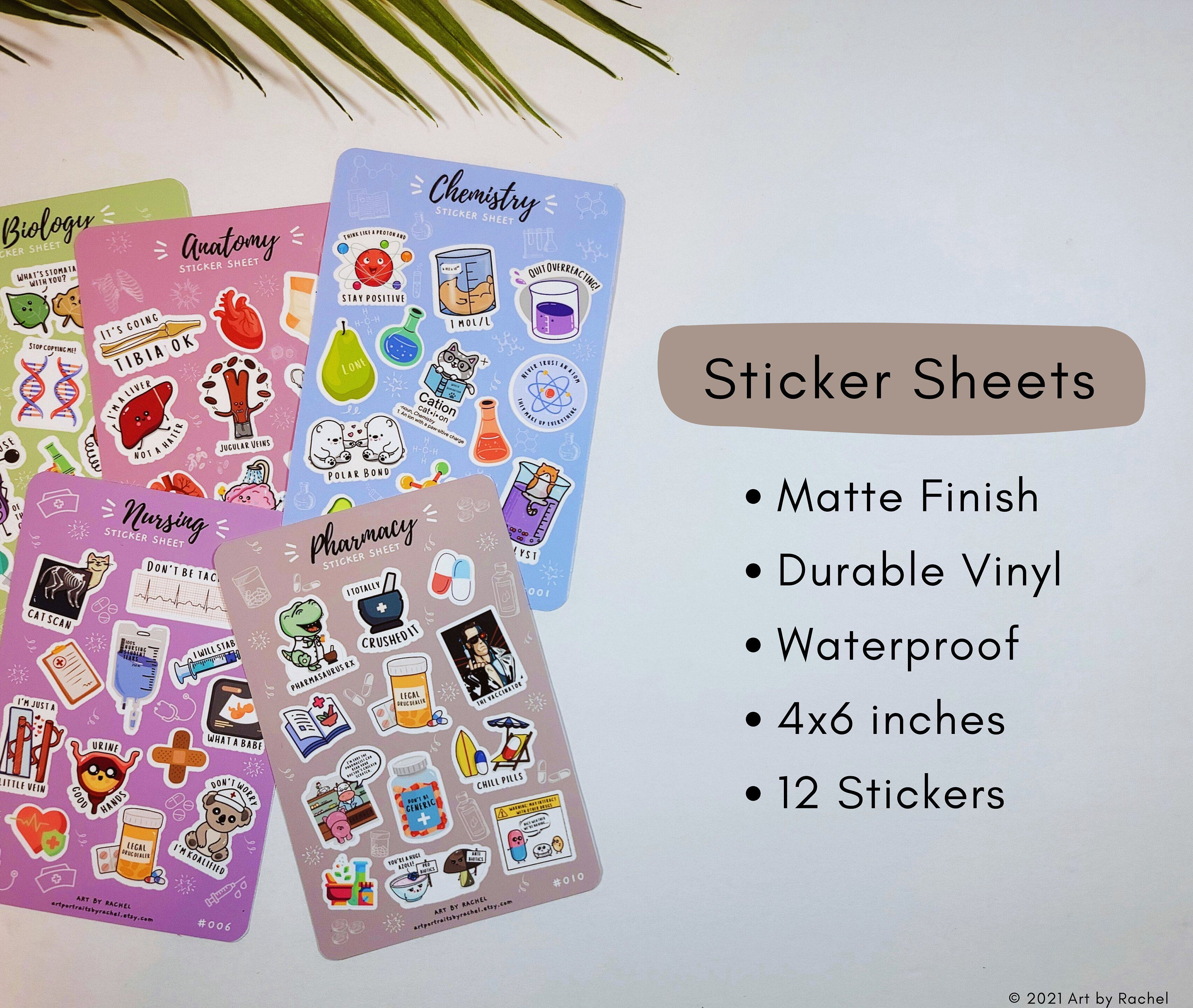 Biology Sticker Sheet Science Genetics Pre-med Bullet - Etsy