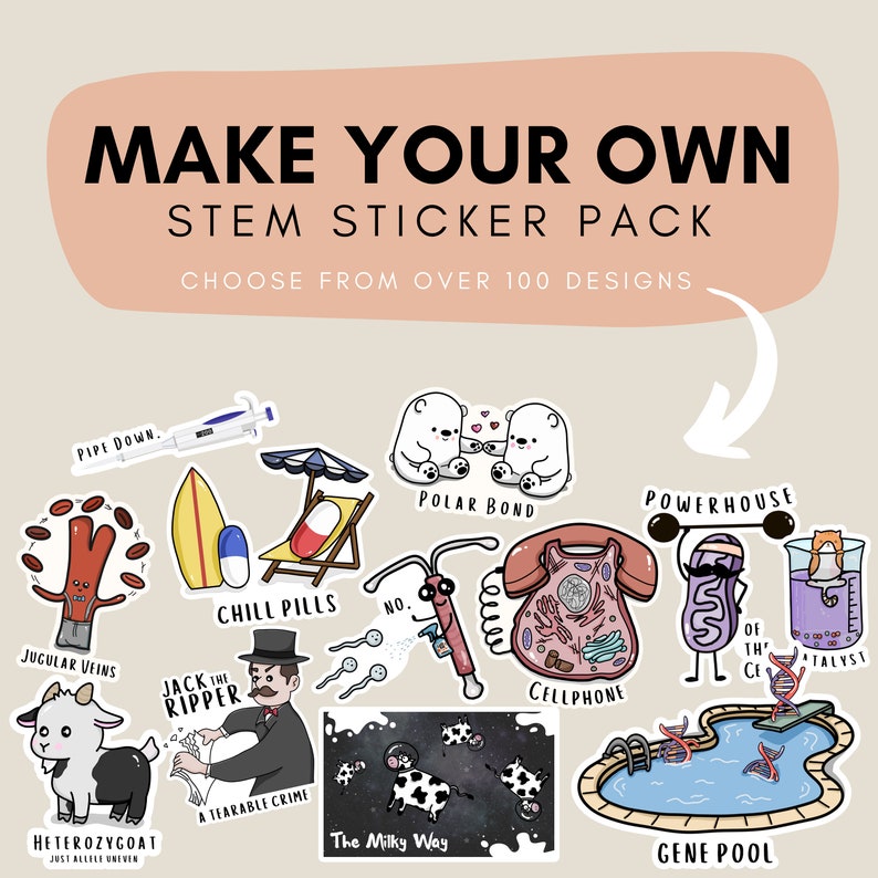 Make Your Own: STEM Sticker Pack Science Medical - Etsy