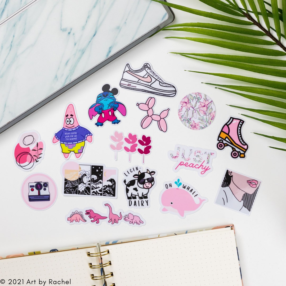 Pink Sticker Pack | 15 Stickers | Bullet Journals, Crafts, Laptops ...