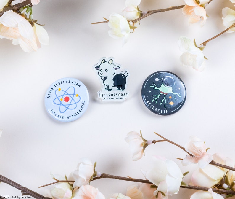 STEM Buttons Pins Science Chemistry Medicine | Etsy