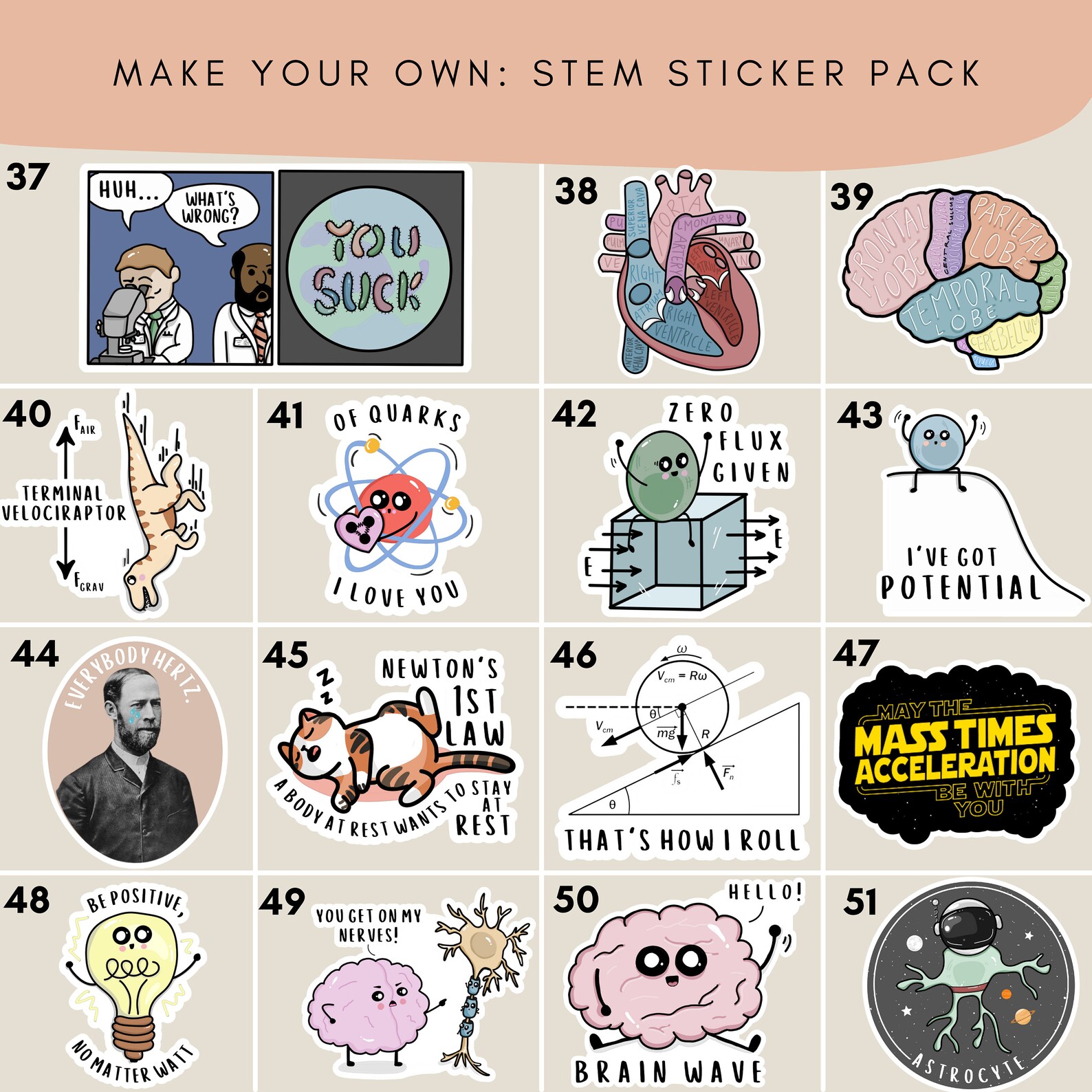 Make Your Own: STEM Sticker Pack Science Biology | Etsy