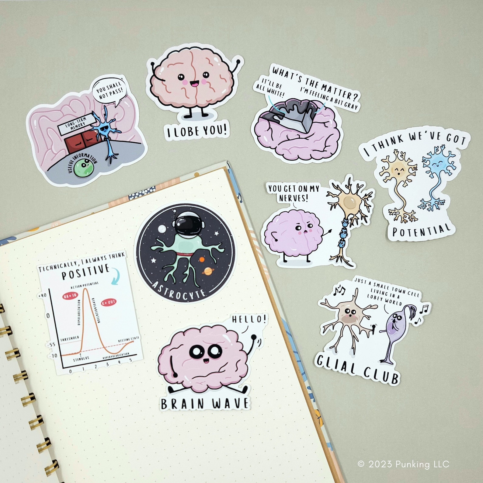 Neuroscience Pun Stickers Science, Neurobiology, Psychology, Pre-med ...
