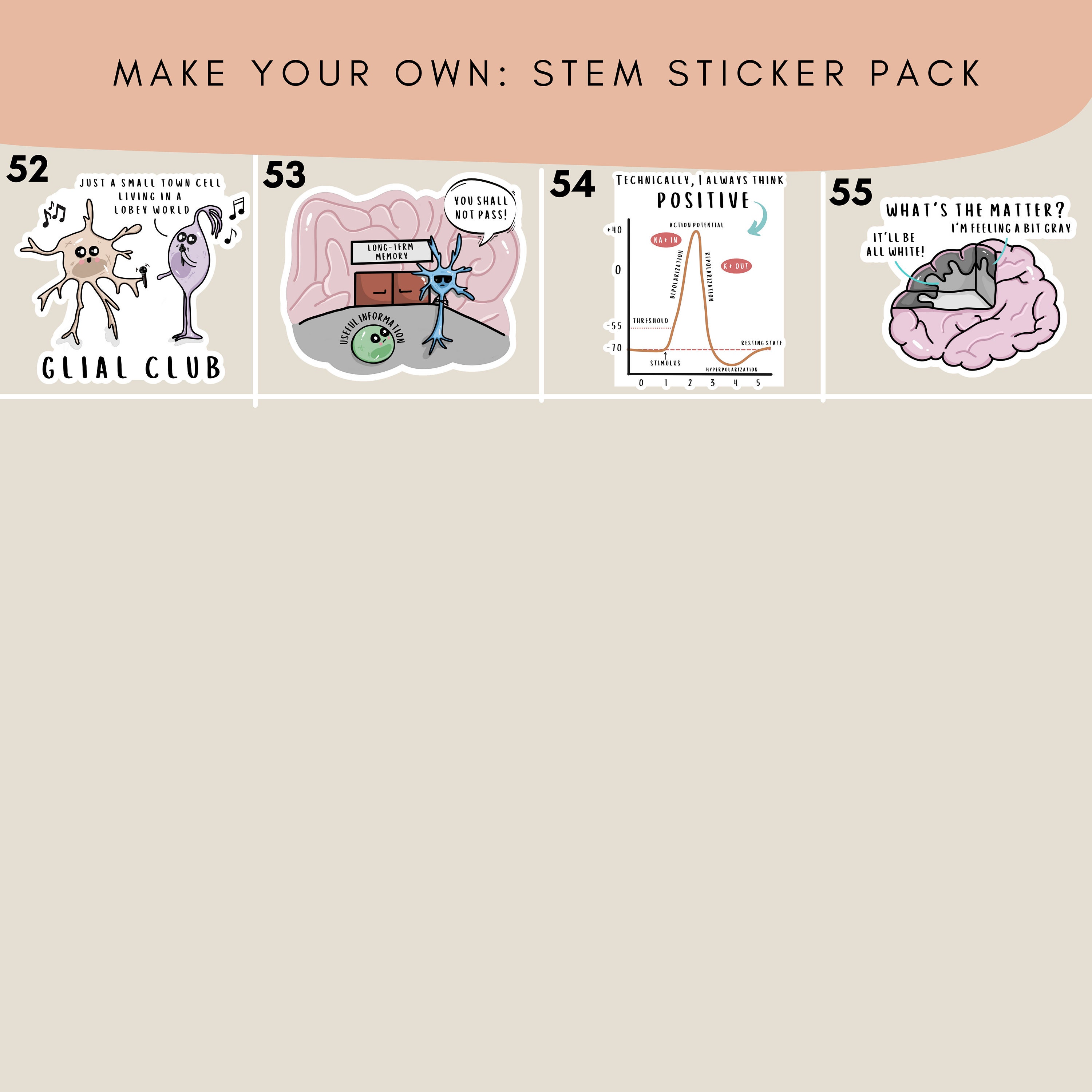 Make Your Own: STEM Sticker Pack Science Biology | Etsy
