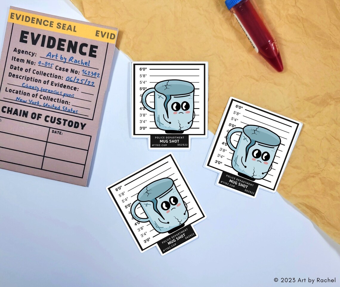 Mug Shot | Sticker or Magnet | Criminology, Forensics | Laptops, Water ...